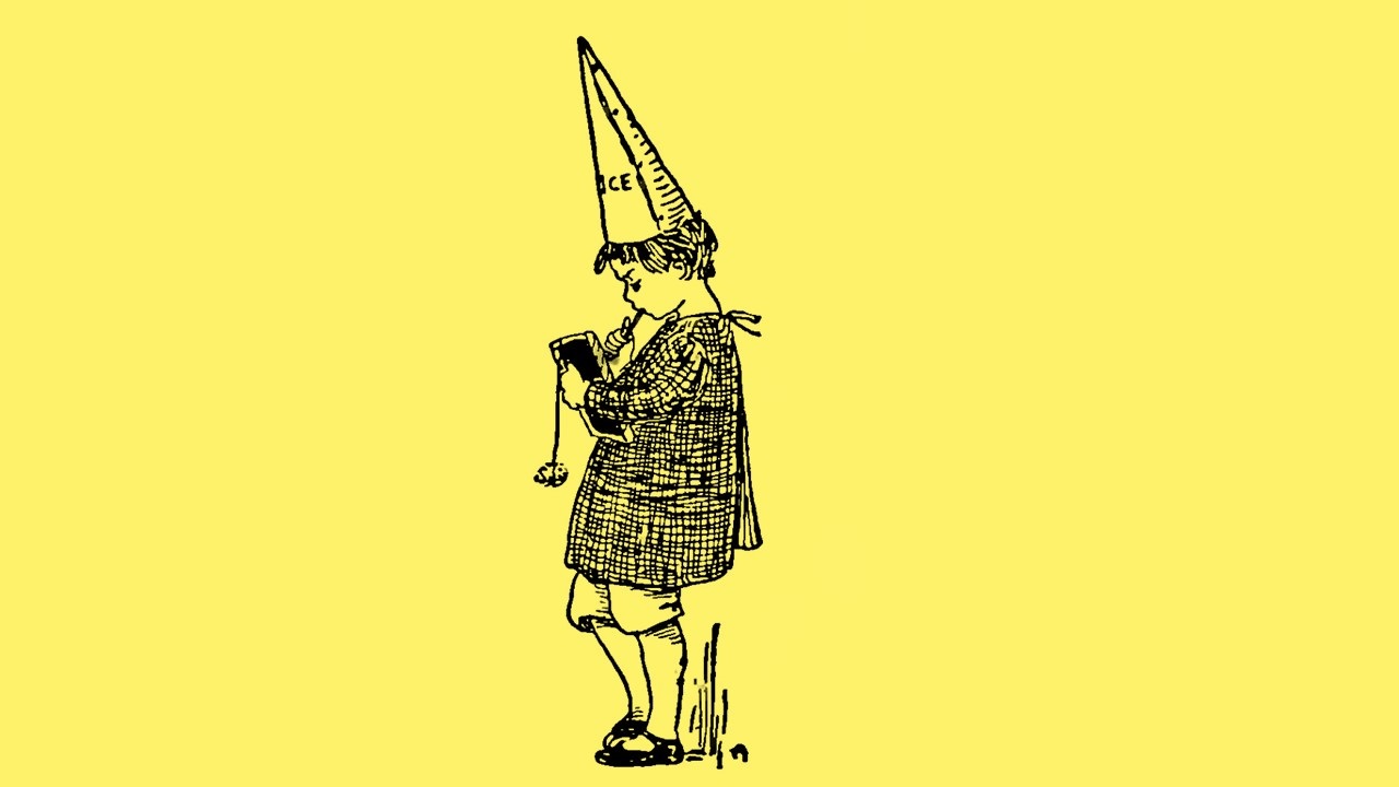 illustration of child wearing a dunce cap credit Atwood | Society of ...